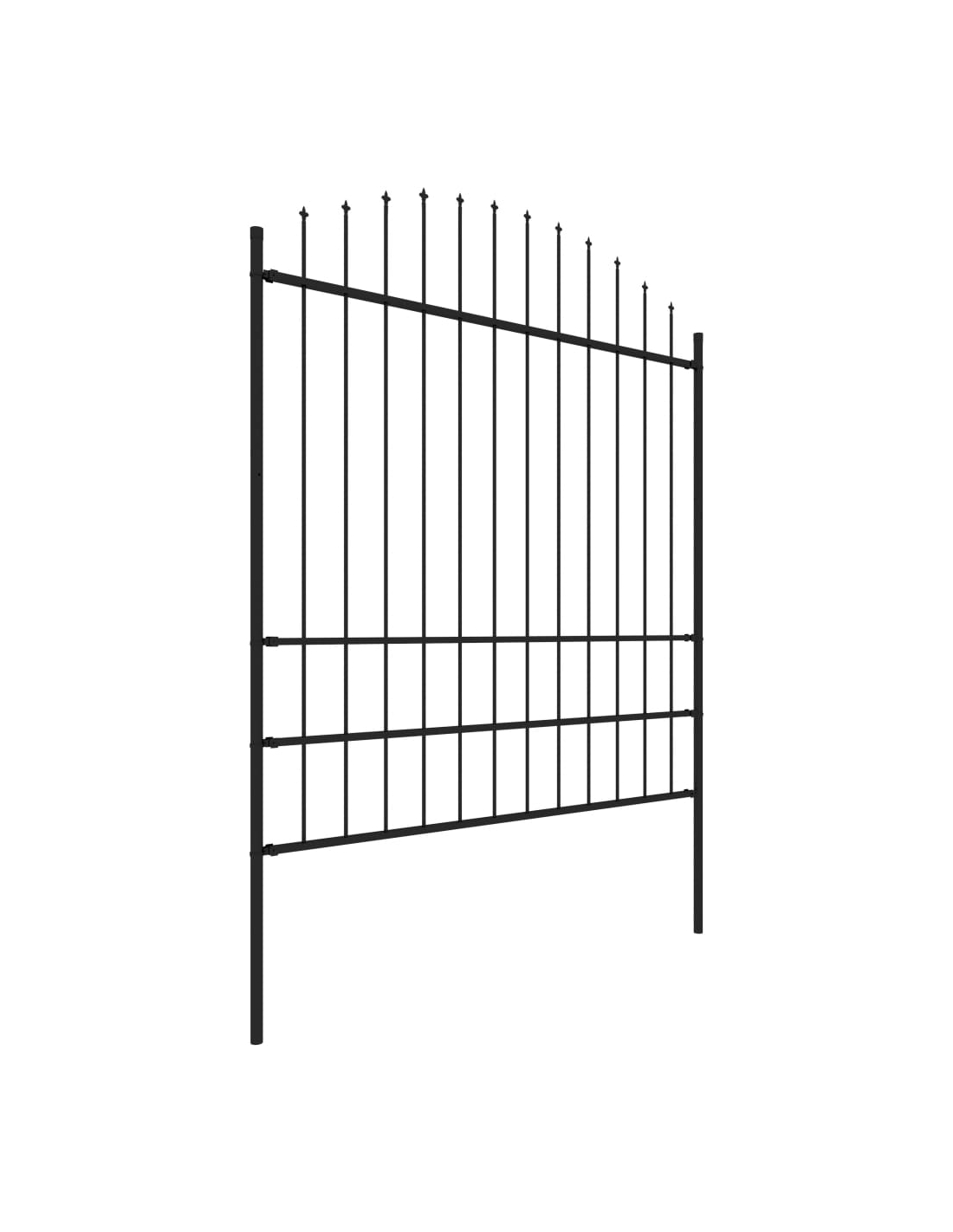 Hagegjerde med spydtopp stål (1,75-2)x1,7m svart ☑️