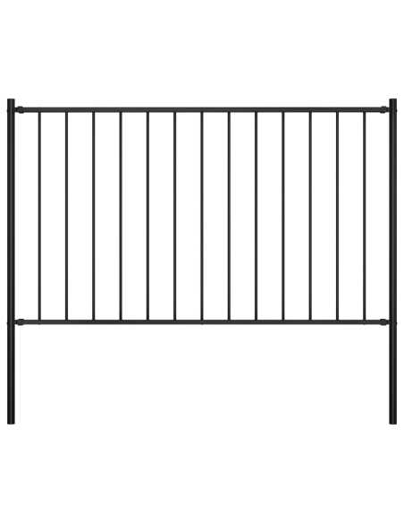 Hagegjerde med stolper pulverlakkert stål 1,7x0,75m ☑️