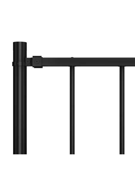 Hagegjerde med stolper pulverlakkert stål 1,7x0,75m ☑️