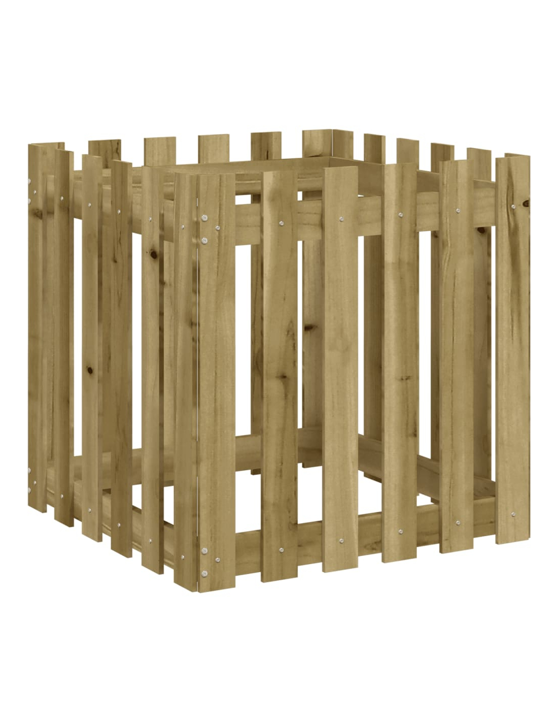 Plantekasse med gjerdedesign 60x60x60 cm impregnert furu ☑️
